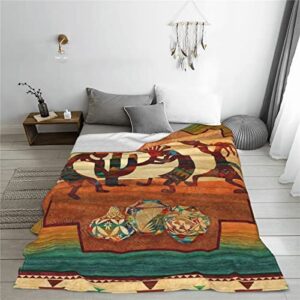 Southwest Native Fleece Blanket for Bed Or Sofa All Season Throw Blankets Anti-Pilling Flannel Ultra-Soft 60"X50"