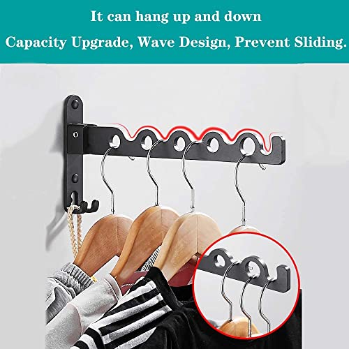 JSKRL Wall Mounted Clothes Drying Rack, Folding Laundry Drying Rack,2 Racks with Rod (Silver), Suitable for Bathroom Balcony Wardrobe Laundry Room.