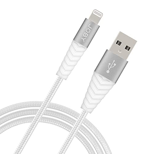 JOBY USB Lightning Cable, Charging and Synchronization Cable, 1.2m Length, White, Compatible with iPhone, iPad and iPod, MFi Certified, USB-A to Lightning Cable