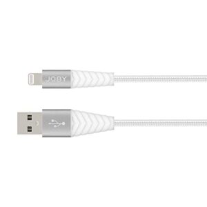 JOBY USB Lightning Cable, Charging and Synchronization Cable, 1.2m Length, White, Compatible with iPhone, iPad and iPod, MFi Certified, USB-A to Lightning Cable