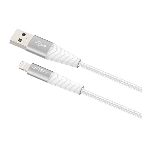 JOBY USB Lightning Cable, Charging and Synchronization Cable, 1.2m Length, White, Compatible with iPhone, iPad and iPod, MFi Certified, USB-A to Lightning Cable