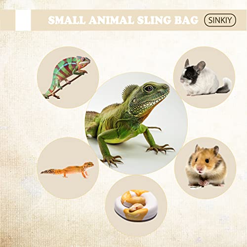 Bearded Dragon Sling Carrier, Small Animal Bag for Lizards and Small Reptile with Adjustable Strap, Breathable Material and Stable Triangular Joint Design (Black-1)