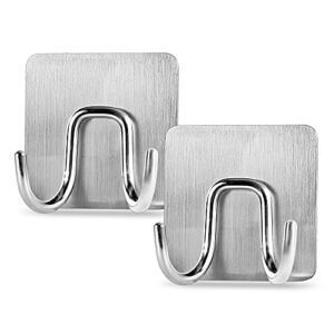 renyqatt towel hooks for bathrooms, adhesive towel hooks, shower towel hook, robe hooks for bathrooms, stainless steel 2 pcs