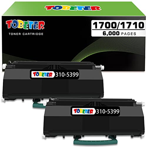 ToBeter Compatible 1700 1710 Toner Replacement for Dell 1700 1710 310-5400 310-7039 310-7022 Toner Cartridge for 1700 1700N 1710 1710N Printers (6,000 Pages, High Yield, 2 Black)