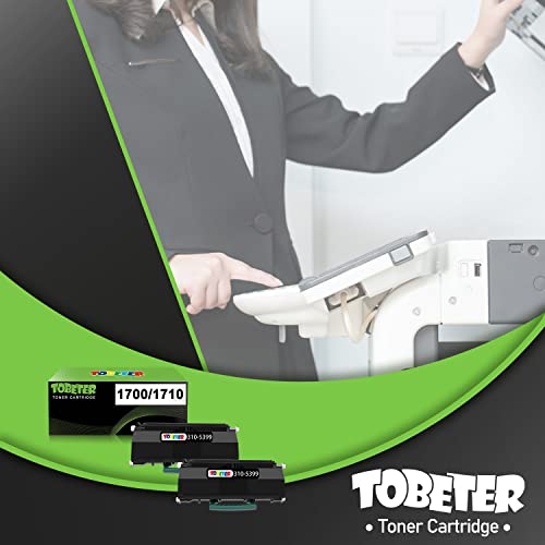 ToBeter Compatible 1700 1710 Toner Replacement for Dell 1700 1710 310-5400 310-7039 310-7022 Toner Cartridge for 1700 1700N 1710 1710N Printers (6,000 Pages, High Yield, 2 Black)