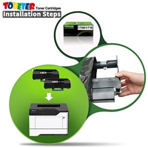 ToBeter Compatible 1700 1710 Toner Replacement for Dell 1700 1710 310-5400 310-7039 310-7022 Toner Cartridge for 1700 1700N 1710 1710N Printers (6,000 Pages, High Yield, 2 Black)