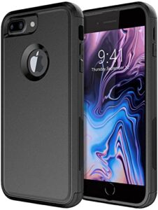 diverbox case [shockproof] [dropproof] [dust-proof],heavy duty protection phone cover for apple iphone 8 plus & 7 plus (black)