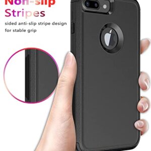 Diverbox Case [Shockproof] [Dropproof] [Dust-Proof],Heavy Duty Protection Phone Cover for Apple iPhone 8 Plus & 7 Plus (Black)