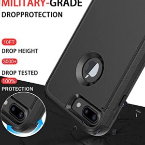 Diverbox Case [Shockproof] [Dropproof] [Dust-Proof],Heavy Duty Protection Phone Cover for Apple iPhone 8 Plus & 7 Plus (Black)