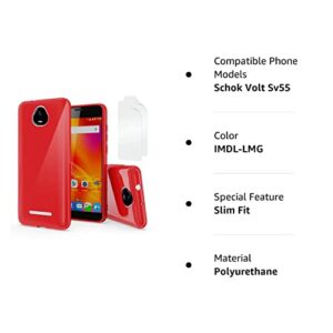 jioeuinly Case Compatible for SCHOK Volt SV55 Phone Case SCHOK SV55216 Case Cover [with Tempered Glass Screen Protector] Red