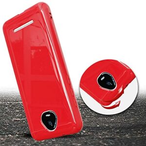 jioeuinly Case Compatible for SCHOK Volt SV55 Phone Case SCHOK SV55216 Case Cover [with Tempered Glass Screen Protector] Red