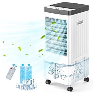 portable air conditioners, 3-in-1 evaporative air cooler 2.64 gallon water tank, 90° oscillation tower fan, remote, 3 speeds, timer, personal ac cooling & humidifying, windowless portable ac for room