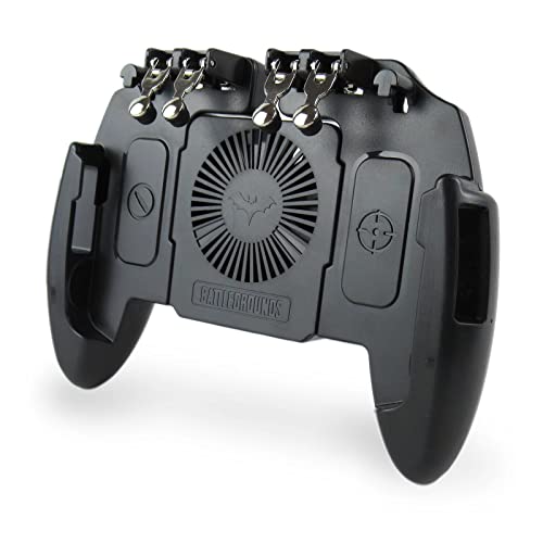 Mobile Game Controller with Cooling Fan/Phone Holder/Finger Sleeves oystick for Android iPhone Mobile Game Pad Trigger Controller Gaming Smartphone of Command Cellphone