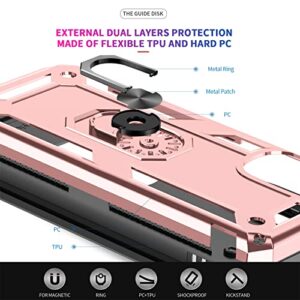 LeYi for Motorola G Stylus 2022 Case 4G, Moto G Stylus Case 2022 with 2 Pcs Tempered Glass Screen Protector, [Military-Grade] Case with Magnetic Ring Kickstand for Motorola G Stylus 2022, Rose Gold