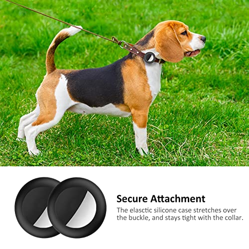 2022 Airtag Cat Collar Holder, Small Air tag Cat Collar Holder Compatible with Apple Airtag GPS Tracker, 2Pack Waterproof Case Cover for Cat Dog Pet Collar Within 3/8 inch (2 Black)