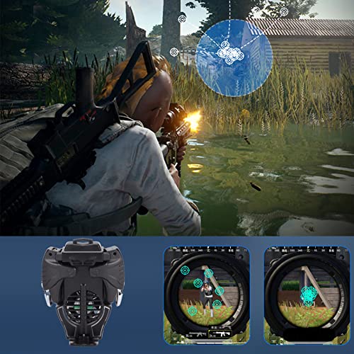 Phone Cooler Fan and Game Controller Triggers Kit Mute Cellphone Radiators with Active Grips for PUBG Survival Games