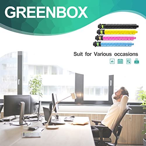 GREENBOX Compatible Toner Cartridge Replacement for Ricoh IM C2500 C2000 842307 842310 842309 842308 for IM C2500 C2000 Printer (1 Black 1 Cyan 1 Magenta 1 Yellow)