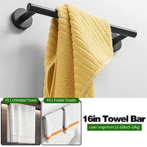 5/10/20pcs Bathroom Hardware Set, Matte Black/Brushed Nickel/Brushed Gold Bathroom Hardware Set, Including 16" Hand Towel Bars, Toilet Paper Holders, Towel Rings, Robe Towel Hooks (10pcs, Black)