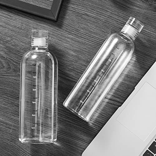 Clear Glass Water Bottles With Time Marker Non-slip Sleeve And Lids, Reusable Glass Drinking Bottles, Drink Water Bottle 26 Oz，Suitable For Drinks, Juices, Sodas, Coke, As Gifts Etc.(750ml)