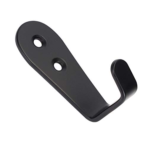 Wall Hooks Heavy Duty Coat Towel Key Robe Black Hanger Thickened Pure Metal with Screws Hole Installation Never Falling Hook (8 Black Seven Hooks)