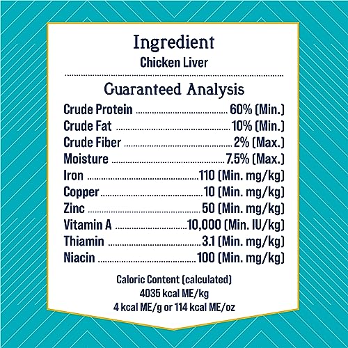 Stewart Freeze Dried Dog Treats, Chicken Liver, Grain Free & Gluten Free, 3 Ounce Resealable Pouch, Single Ingredient, Made in USA, Dog Training Treats