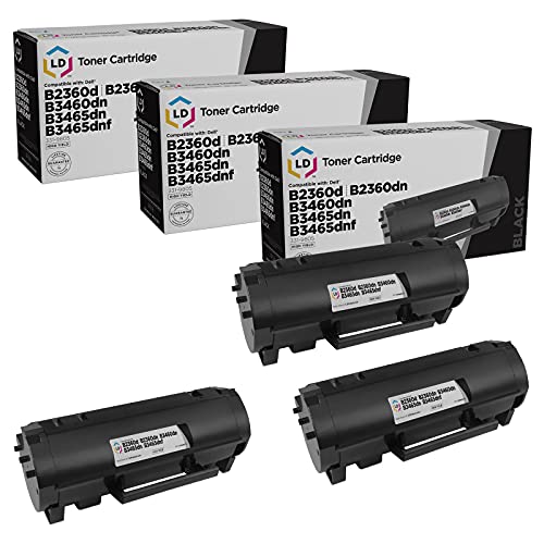 LD Products Compatible Toner Cartridge Replacement Dell 331-9805 MX11XH High Yield (Black, 2-Pack) for use in Laser B2360d, B2360dn, B3460dn, B3465dn, B3465dnf