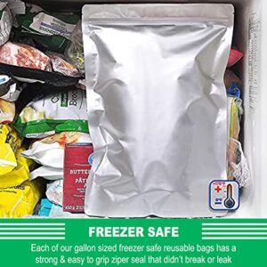 30pcs Mylar Bags for Food Storage - Extra Thick 14 Mil - 1 Gallon Ziplock Resealable Mylar Bags - Bolsas Mylar con absorbentes - Mylar Bag 1 Gallon