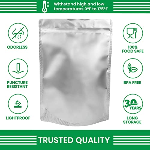 30pcs Mylar Bags for Food Storage - Extra Thick 14 Mil - 1 Gallon Ziplock Resealable Mylar Bags - Bolsas Mylar con absorbentes - Mylar Bag 1 Gallon