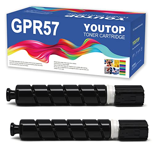 YOUTOP 2PK Remanfactured GPR-57 GPR57 Black Toner Cartridge Replacement for Canon imageRunner Advance 4525i 4535i 4545i 4551i (0473C003)