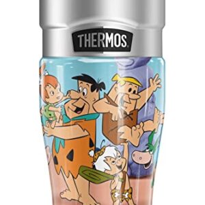 THERMOS Flintstones Flintstone Family Fun STAINLESS KING Stainless Steel Travel Tumbler, Vacuum insulated & Double Wall, 16oz