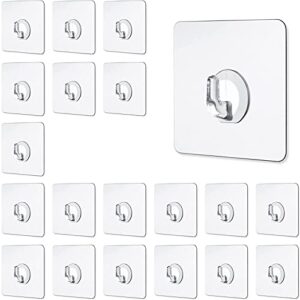 Dsisskai 20PCS Adhesive Wall Hooks Shower Razor Holder,Seamless Transparent Adhesive Hooks,Waterproof and Oilproof,Wall Hooks for Hanging Keys Coats Hats Bags Ceiling Office Outdoors (white)