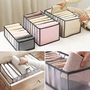 Unigee Wardrobe Clothes Organizer Storage for Clothes Mesh Nylon Drawers Organizer Washable Clothes Drawer Organizer Foldable Closet Organizer Visible Grid Storage Box for T-shirts Cardigans Skirts