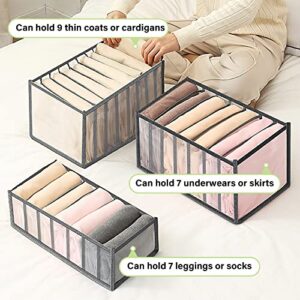 Unigee Wardrobe Clothes Organizer Storage for Clothes Mesh Nylon Drawers Organizer Washable Clothes Drawer Organizer Foldable Closet Organizer Visible Grid Storage Box for T-shirts Cardigans Skirts