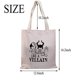 BDPWSS Chillin Like a Villain Tote Bag For Villain Fans Gift Bad Princesses Travel Pouch Resting Witch Face Gift (chillin like TG)