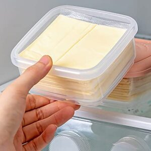 2 Pack-Plastic Cheese Storage Containers with Lids Airtight,Cheese Slice Storage, Keeps Cheese Fresh and Delicious Cheese Container for Fridge (White)