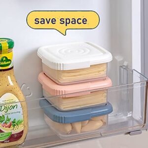 2 Pack-Plastic Cheese Storage Containers with Lids Airtight,Cheese Slice Storage, Keeps Cheese Fresh and Delicious Cheese Container for Fridge (White)