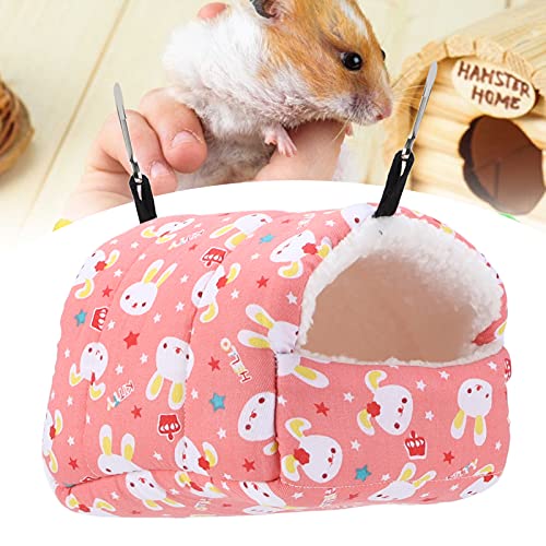 nwejron Small Pet Hanging Hammock, Hamster Winter Warm Bed Comfortable with Fixed Accessories for Hedgehogs for Guinea Pigs for Hamsters for Gerbils for Parrots(8 * 8, Cartoon Fan)