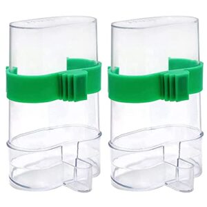 fiayu 200ml bird feeder, plastic automatic drinking bowl water dispenser feeding cup bird feeder for lovebirds canaries parrot parakeet(2pcs) (amikq09wr6us*2)