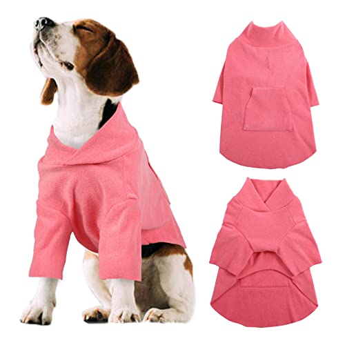 Dora Bridal Dog Fleece Sweater-Pullover Dog Fleece Vest with Harness Hole-Solid Fleece Dog Pajamas-Spring Dog Fleece Clothes-Stretchy Fleece Dog Sweater for Small Medium Dogs-Rose Red-XS