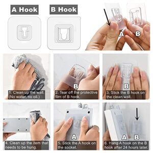 Twight Double-Sided Adhesive Wall Hooks - Self Adhesive Hooks for Hanging, Wall Mounted Hooks for Home and Office (5 Pairs)