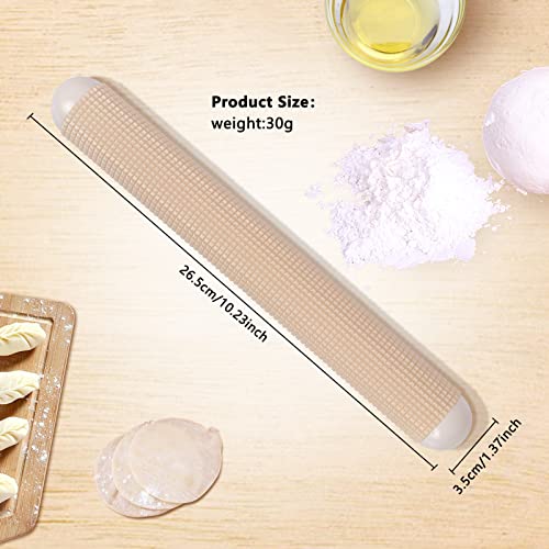 WWW Plastic Rolling Pin, Food Grade Plastic Pizza Dough Roller, Non-Stick Time-Saving Rolling Pin for Bread Cookie Pastry Dough (7.95 x 1.05 x 1.05 inches),Beige