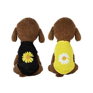 2 pack dog shirt medium for dog boy girl puppy clothes summer shirt cotton soft breathable male female pet outfits cat clothing flowers vest funny dog cat apparel dachshund yorkie french bulldog