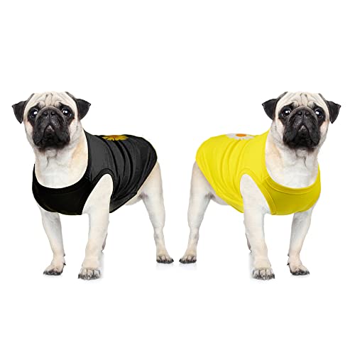 2 Pack Dog Shirt Medium for Dog Boy Girl Puppy Clothes Summer Shirt Cotton Soft Breathable Male Female Pet Outfits Cat Clothing Flowers Vest Funny Dog Cat Apparel Dachshund Yorkie French Bulldog