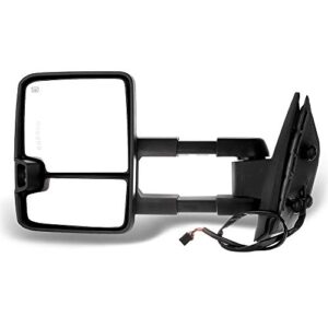 OCPTY Towing Mirrors with Power Adjusted Heated Turn Signal Light Black Housing Left and Right Tow Mirrors Compatible with 2007-13 for Chevy Avalanche 1500 Suburban 1500 2500 Tahoe for GMC Yukon