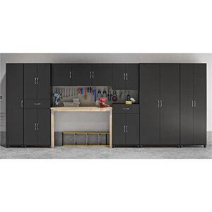 Pemberly Row Transitional 24" 1 Drawer/2 Door Base Storage Cabinet in Black