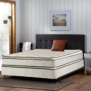 Mayton, 12-Inch Medium Plush Double Sided Pillowtop Innerspring Mattress & 4" Wood Box Spring Set with Frame, Twin XL