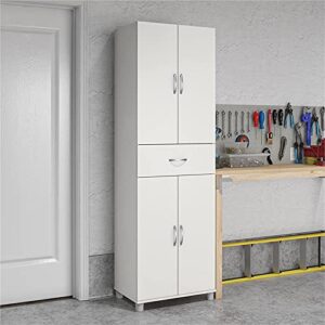 Pemberly Row Transitional Storage Cabinet with Drawer in White