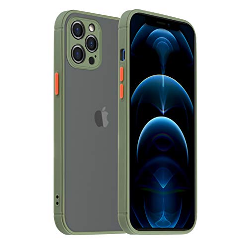 PIGLULOO Phone case Compatible with iPhone 13 Pro Max，Made of TPU+PC Hybrid Material, Anti-Fall and Anti-Collision， Lens Protection，Green Case