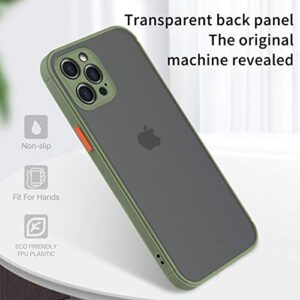 PIGLULOO Phone case Compatible with iPhone 13 Pro Max，Made of TPU+PC Hybrid Material, Anti-Fall and Anti-Collision， Lens Protection，Green Case