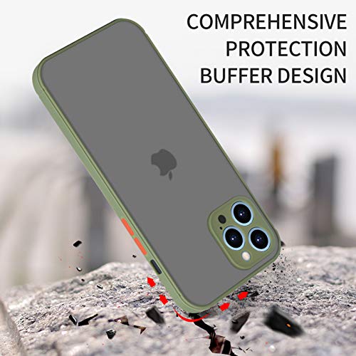 PIGLULOO Phone case Compatible with iPhone 13 Pro Max，Made of TPU+PC Hybrid Material, Anti-Fall and Anti-Collision， Lens Protection，Green Case